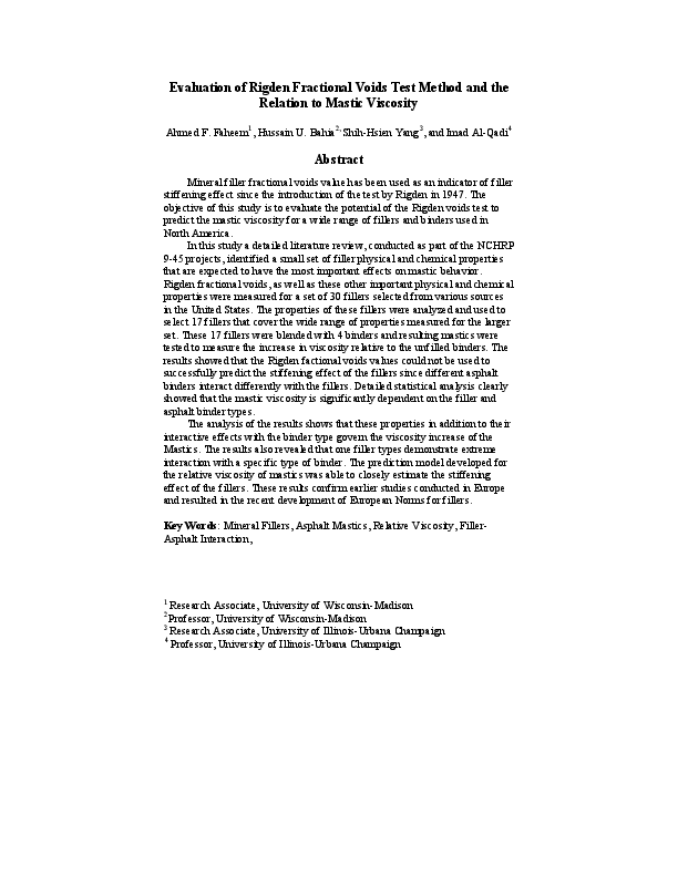 (PDF) Evaluation of Rigden Fractional Voids Test Method and the ...