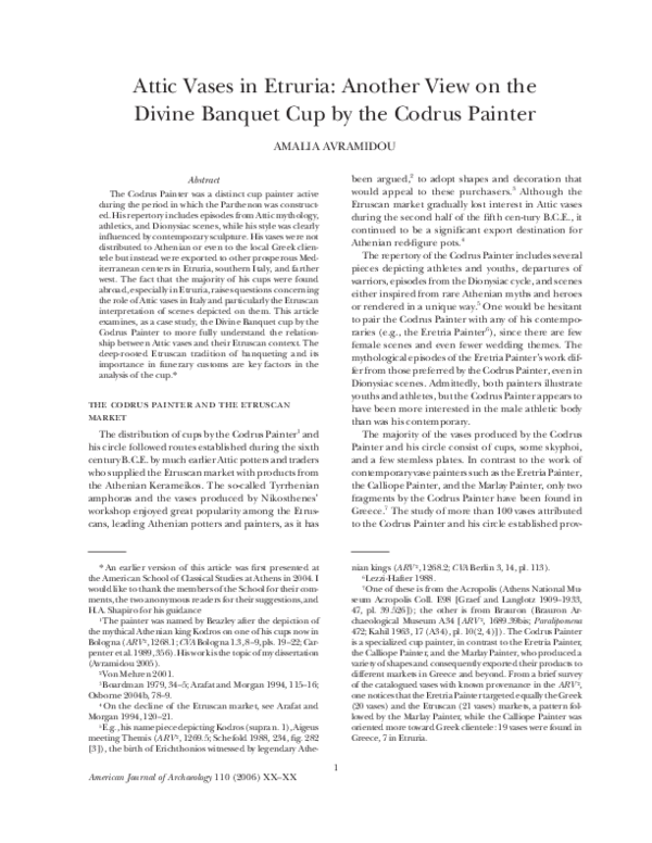 (PDF) 2006. “Attic Vases in Etruria: Another View on the Divine Banquet ...