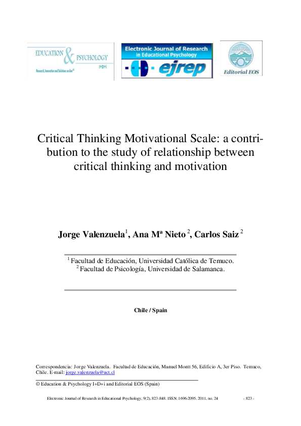 (PDF) Final Version Critical Thinking Motivational Scale: a ...