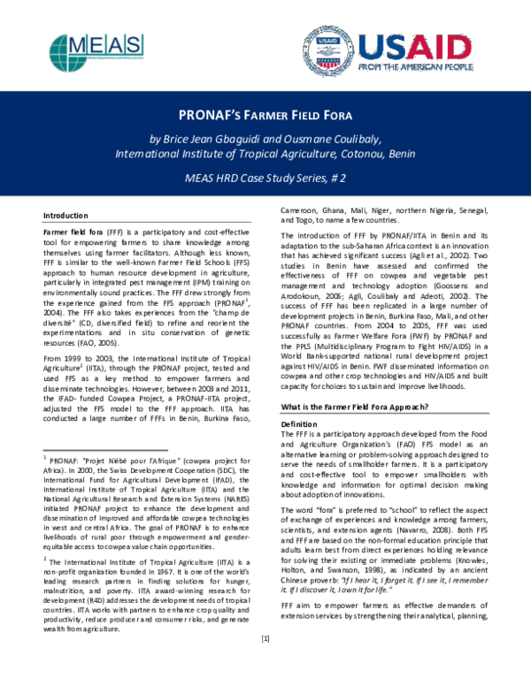 (PDF) MEAS HRD CS 2 Farmer Field Fora Jan 2013