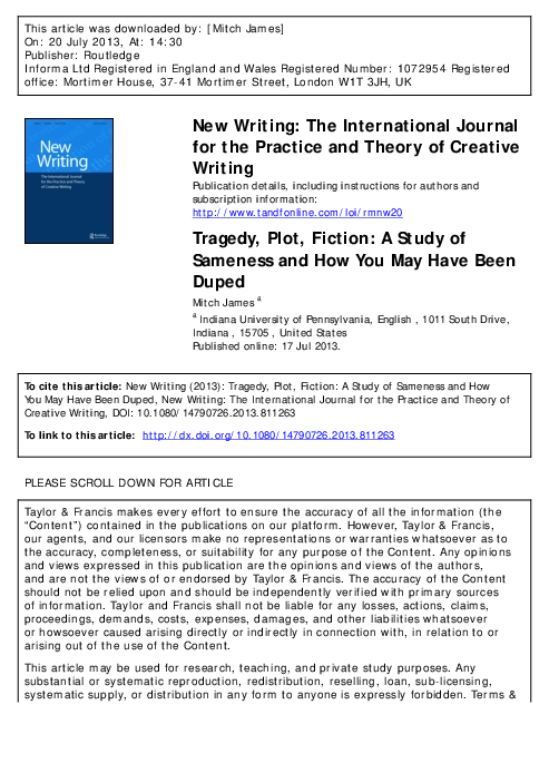(PDF) Tragedy Plot Fiction