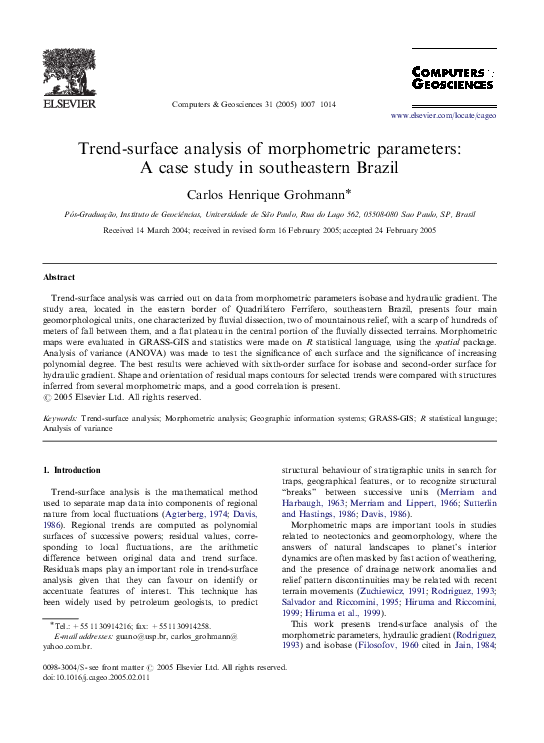 (PDF) Trend surface analysis