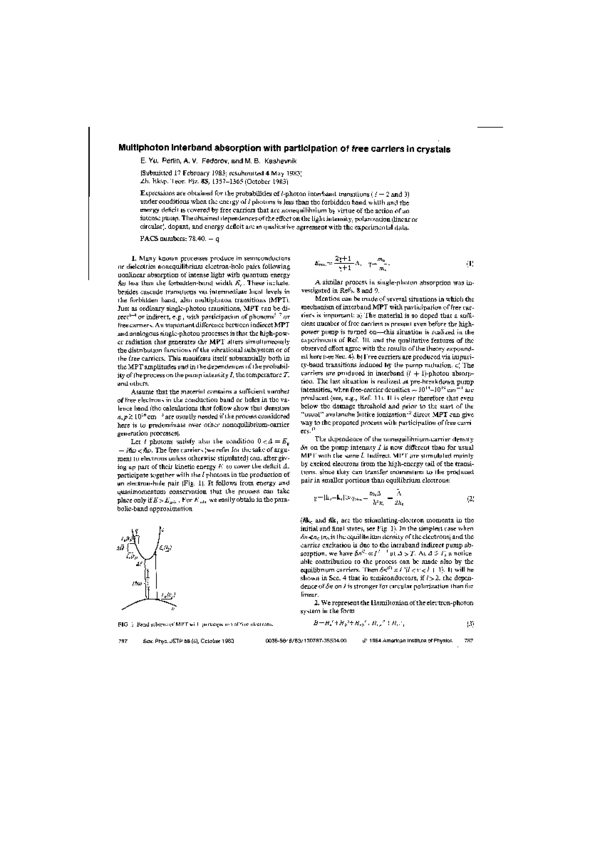 (PDF) Multiphoton interband absorption with participation of free ...