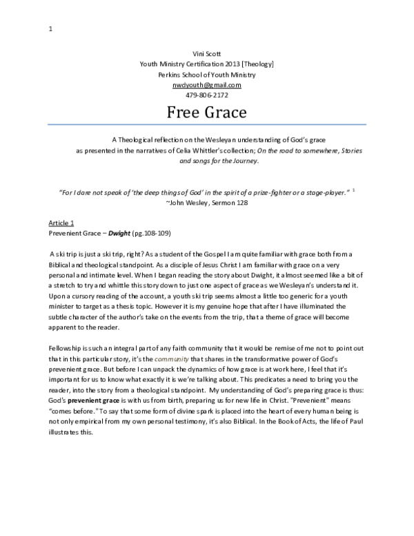 (PDF) Theological Reflection Grace PSYM13