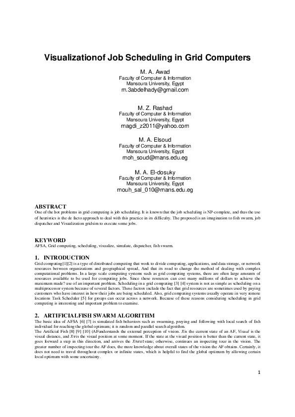 (PDF) Visualization of Job Scheduling in Grid Computers