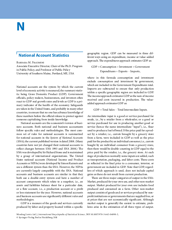 (PDF) National Accounts Statistics | Barbara M . Fraumeni - Academia.edu