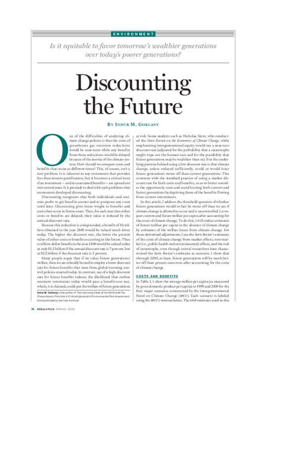 (PDF) Discounting the future