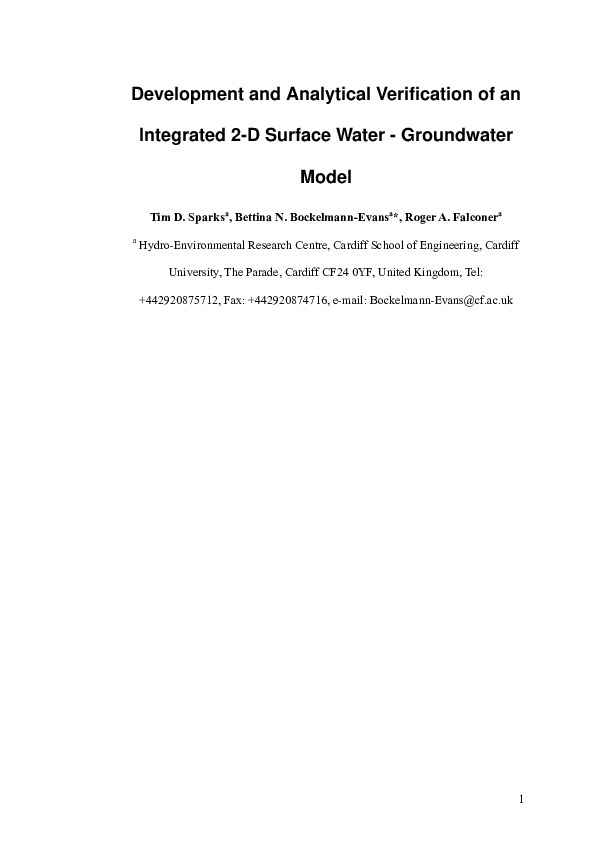 (PDF) Development and analytical verification of an integrated 2-D ...