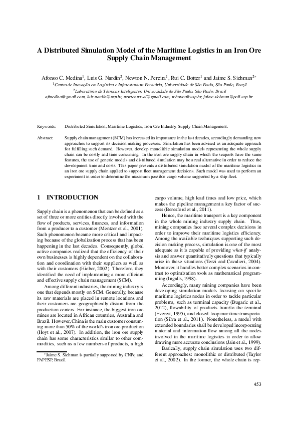 (PDF) A Distributed Simulation Model of the Maritime Logistics in an ...