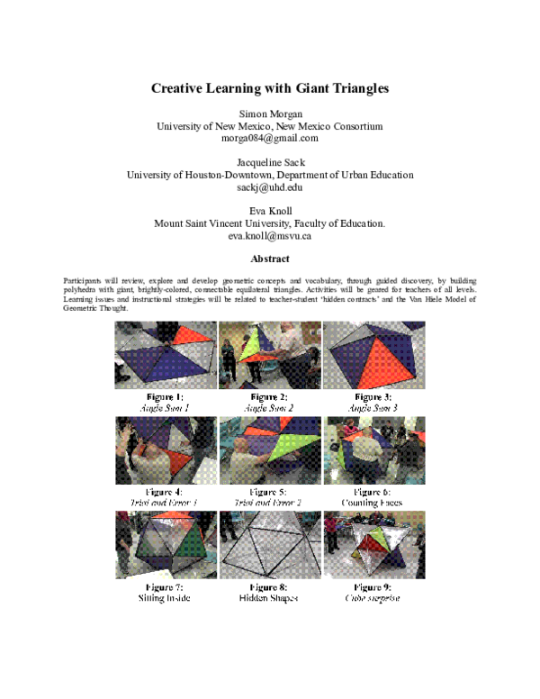(PDF) Creative Learning with Giant Triangles