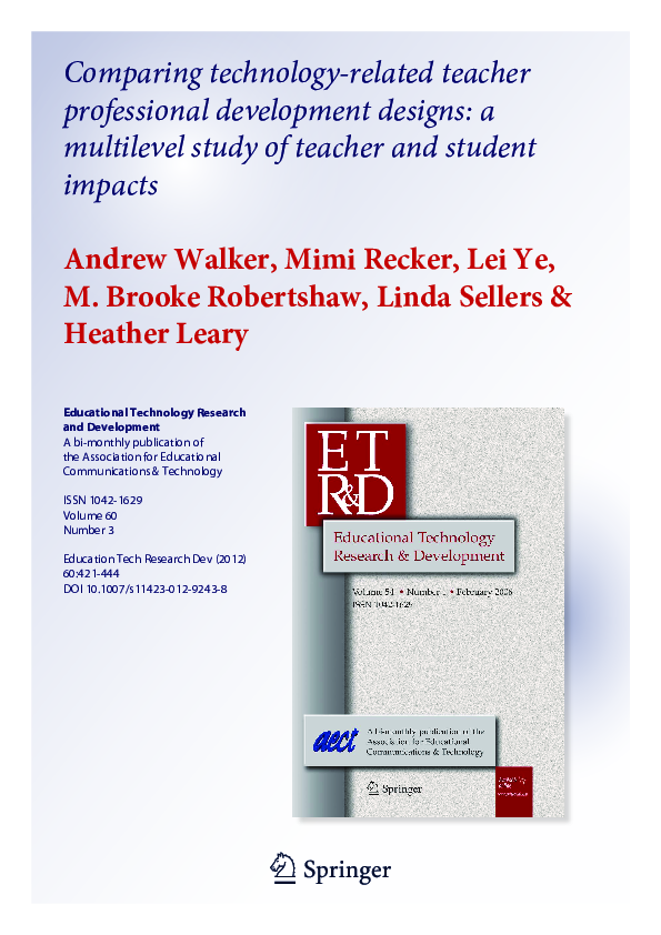 (PDF) Comparing technology-related teacher professional development ...