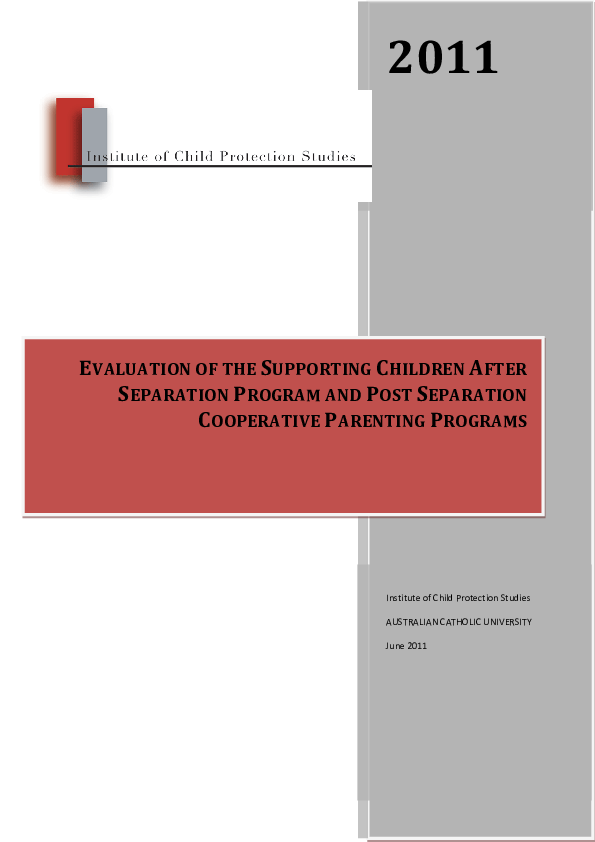 (PDF) Evaluation of the Supporting Children After Separation Program ...