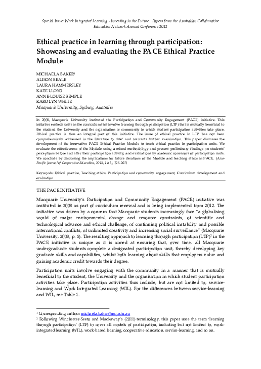 (PDF) Baker, M., Beale, A., Hammersley, L., Lloyd, K., Semple, A-L ...