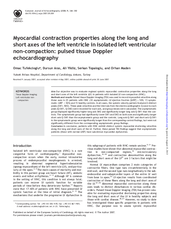 (PDF) Myocardial contraction properties along the long and short axes ...