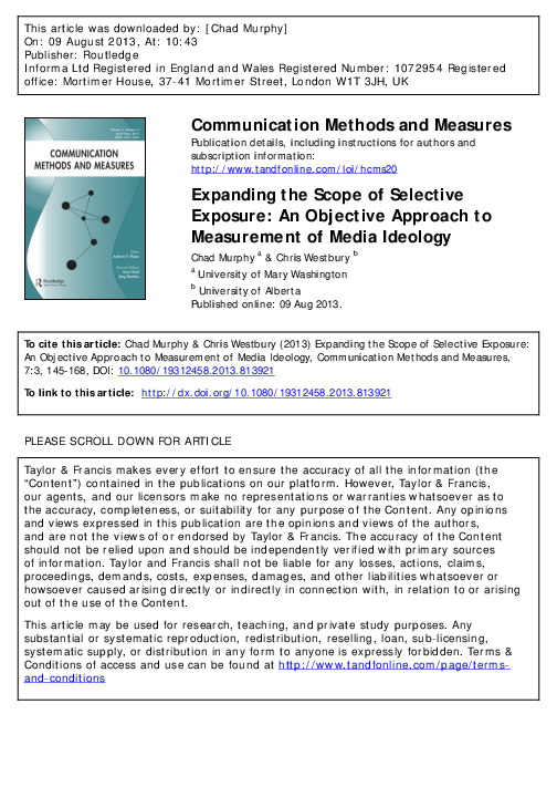 (PDF) Expanding the Scope of Selective Exposure