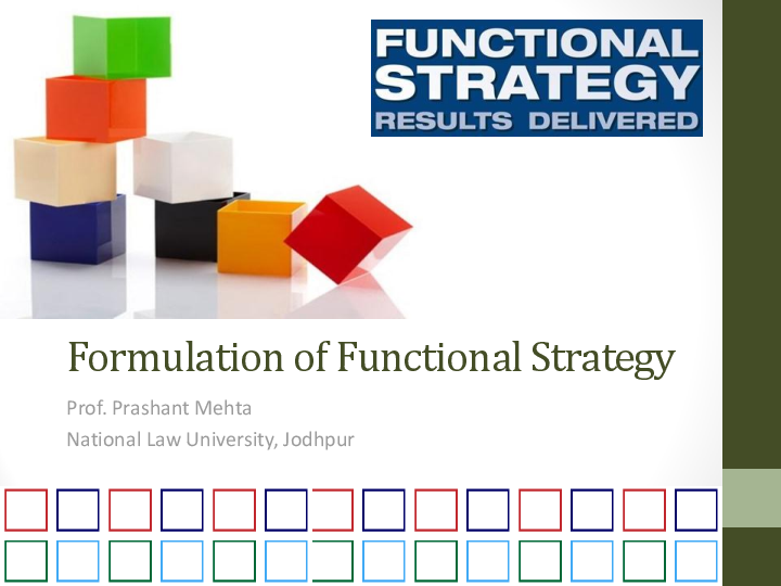 (PPT) Chapter 5 Formulation of Functional Strategies