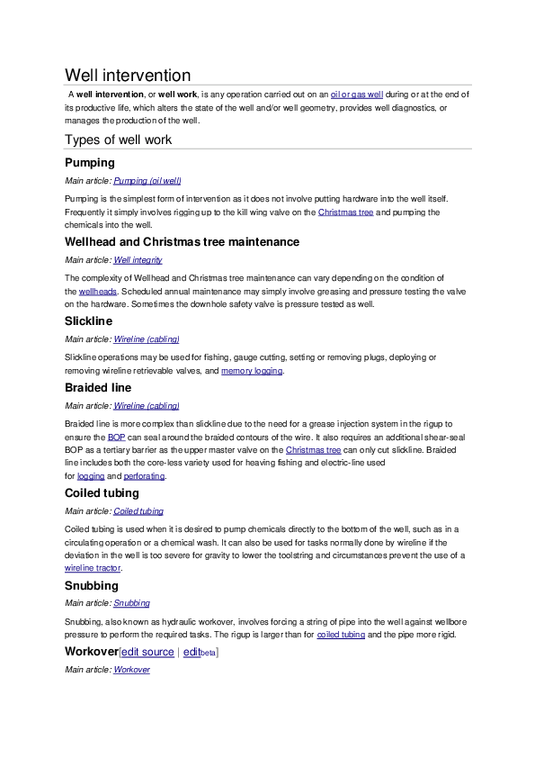 (PDF) Well intervention