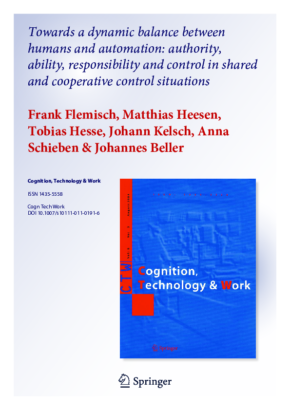 (PDF) Towards a dynamic balance between humans and automation ...