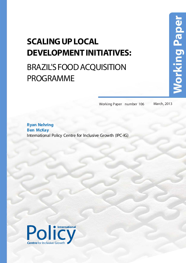 (PDF) Scaling up Local Development Initiatives: Brazil's Food ...