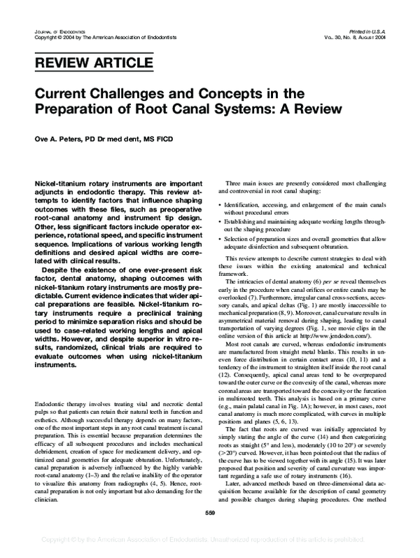 (PDF) 2004 Peters - Current Challenges and Concepts in the Preparation ...