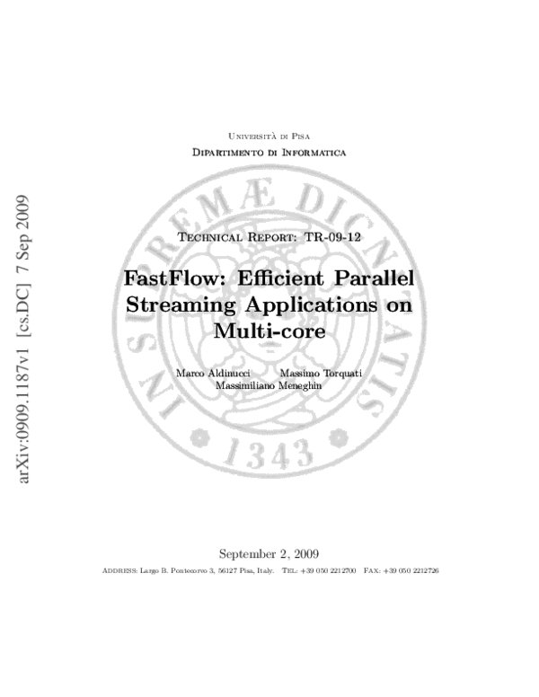 Pdf Fastflow Efficient Parallel Streaming Applications On Multi Core