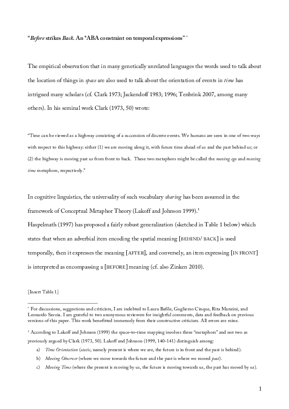 (PDF) Before strikes back: an *ABA constraint on temporal expressions