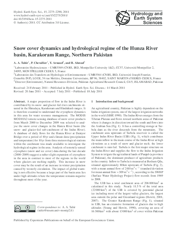 (PDF) Hydrology and Earth System Sciences