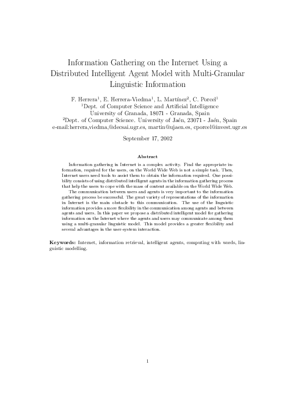 (PDF) Information Gathering on the Internet Using a Distributed Intelligent Agent Model with ...