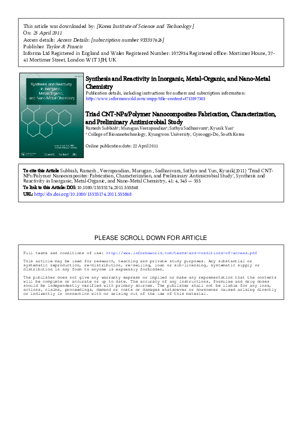 (PDF) Triad CNT-NPs/Polymer Nanocomposites: Fabrication ...