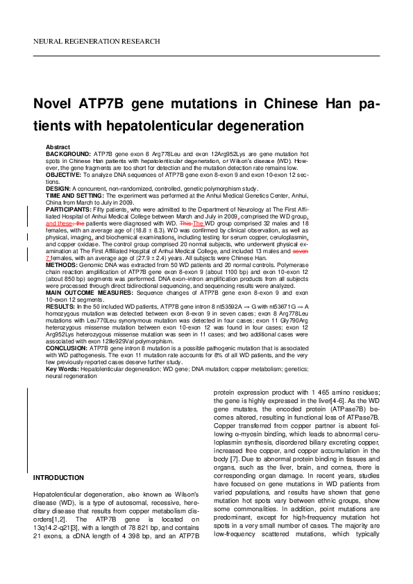 (PDF) NEURAL REGENERATION RESEARCH