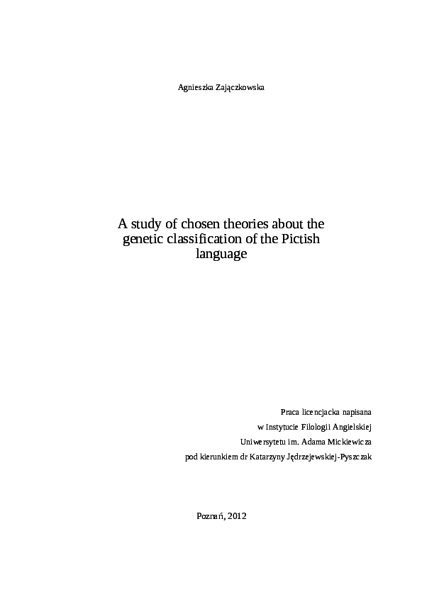 (PDF) A study of chosen theories about the genetic classification of ...