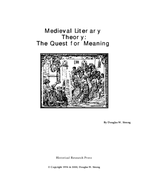 (PDF) Medieval Literary Theory: The Quest for Meaning
