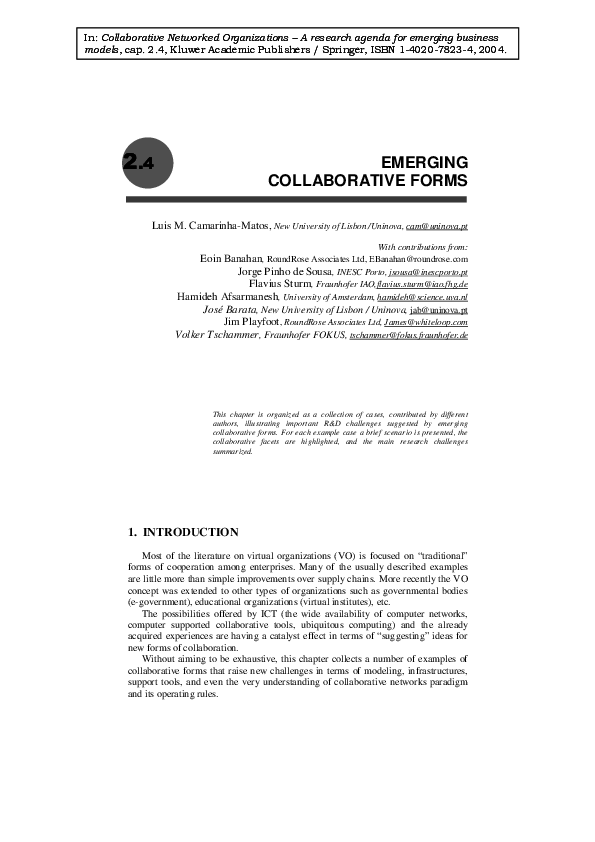 (PDF) Emerging collaborative forms