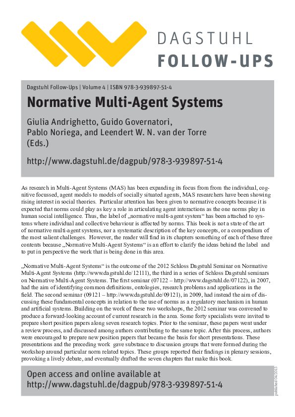 (PDF) Normative Multi-Agent Systems