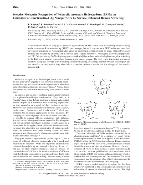 (PDF) Selective Molecular Recognition of Polycyclic Aromatic Hydrocarbons (PAHs) on Calix[4 ...