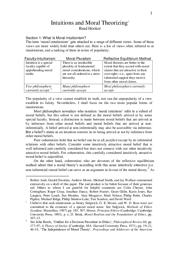 (DOC) Intuitions and Moral Theorizing