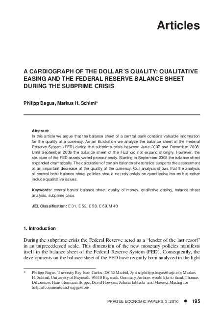 (PDF) A Cardiograph of the Dollar´s Quality: Qualitative Easing and the ...