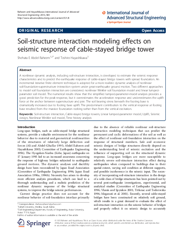(PDF) Soil-structure interaction modeling effects on seismic response ...