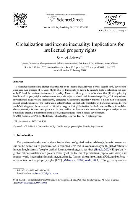 (PDF) Globalization and income inequality: Implications for ...