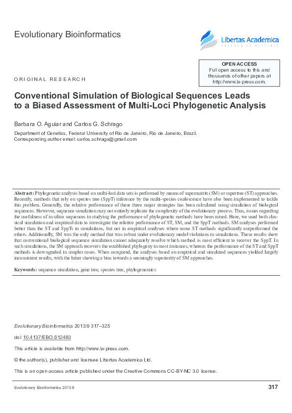 (PDF) Conventional Simulation of Biological Sequences Leads to a Biased Assessment of Multi-Loci ...