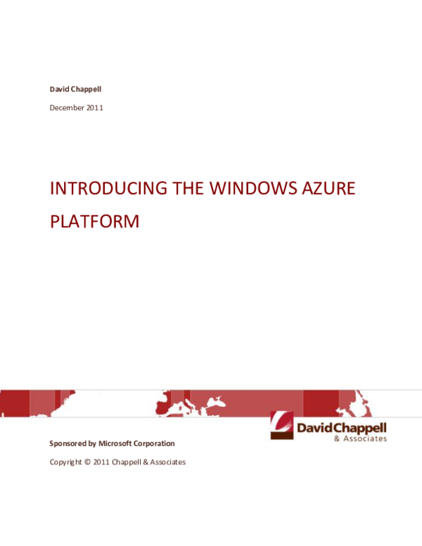 (PDF) Introducing the Windows Azure Platform v1 5--Chappell
