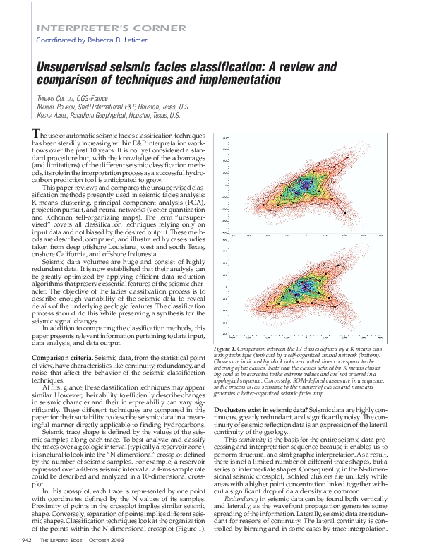 (PDF) The use of automatic seismic facies classification techniques