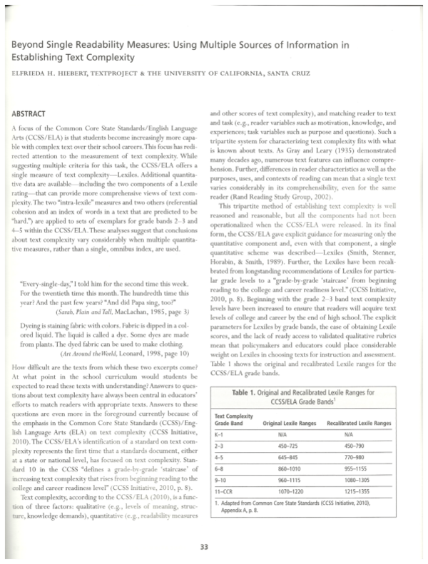 (PDF) Beyond Single Readability Measures: Using Multiple Sources of Information in Establishing ...