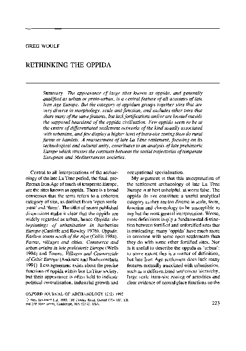 Rethinking the oppida