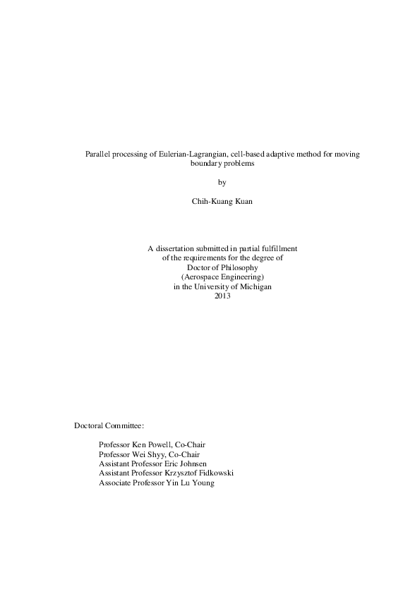 Pdf Parallel Processing Of Eulerian Lagrangian Cell Based Adaptive