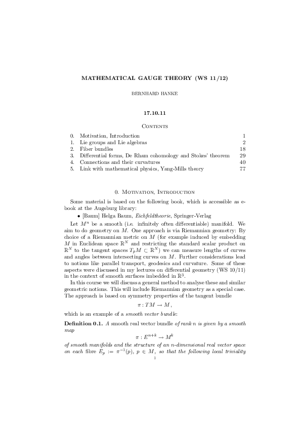 (PDF) Mathematical Gauge Theory Hanke