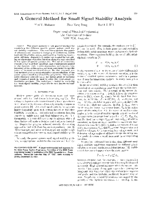 (PDF) A general method for small signal stability analysis