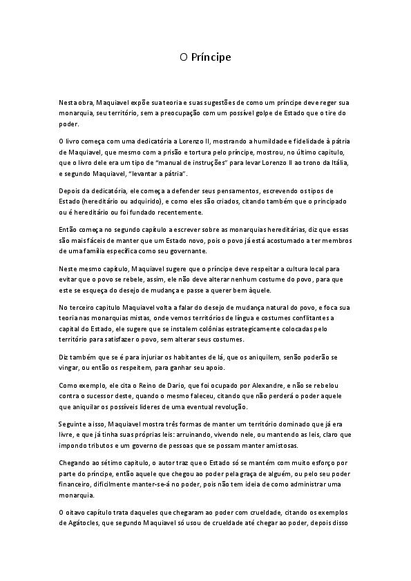 (DOC) O Principe fichamento