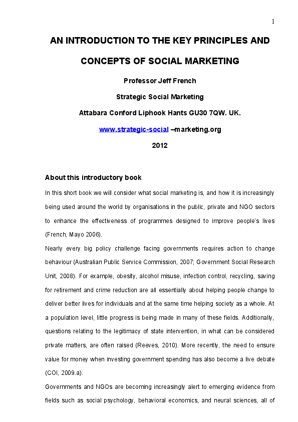 (DOC) Key Concepts and Principles of Social Marketing