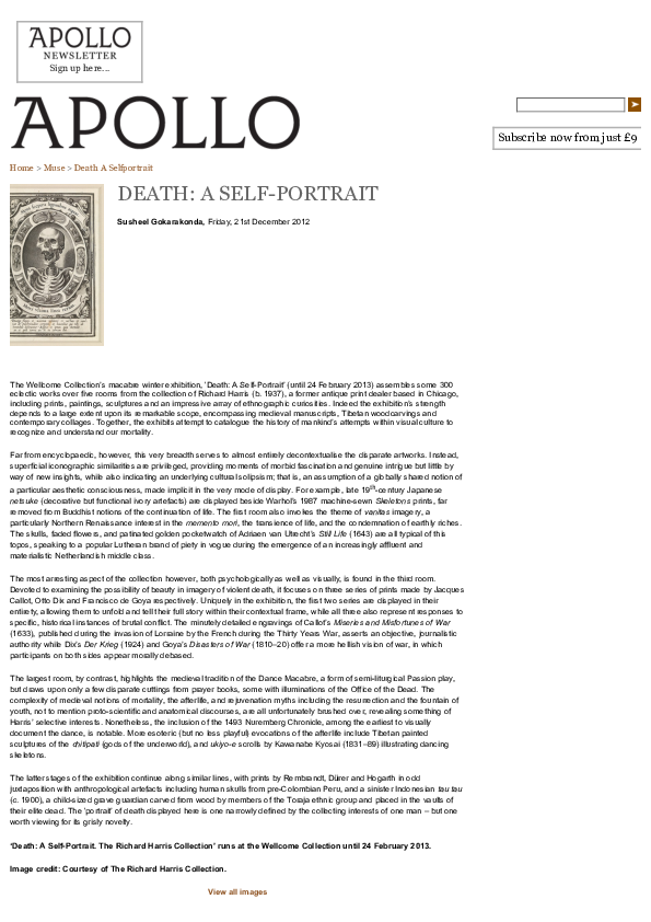 (PDF) Death: A Self Portrait - Apollo Magazine